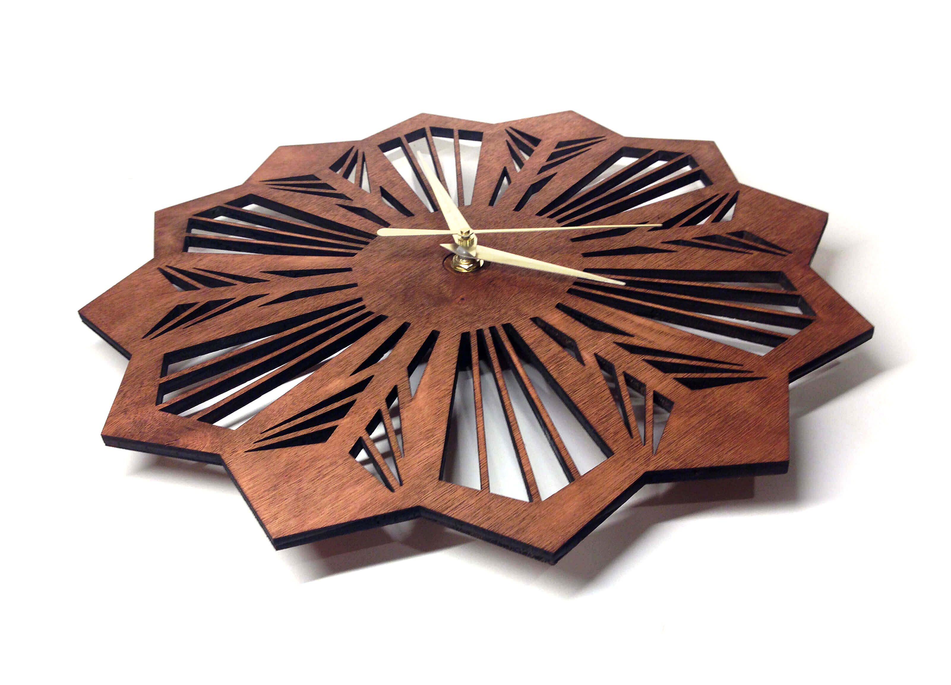 Laser Cut Wall Clock - Penta Gem | Laser Eye - NoDá Design Studio